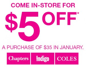 Chapters/Indigo/Coles - $5 off in-store coupon - Canadian Freebies ...
