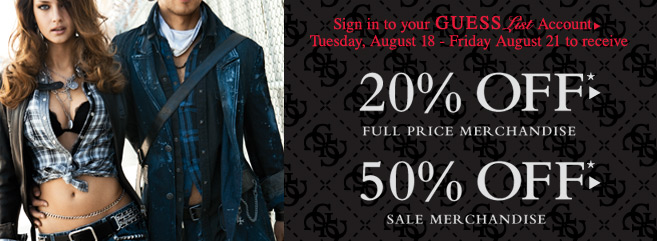 Canadian Deals - 20%-50% Off: GUESS List Members Private Event ...