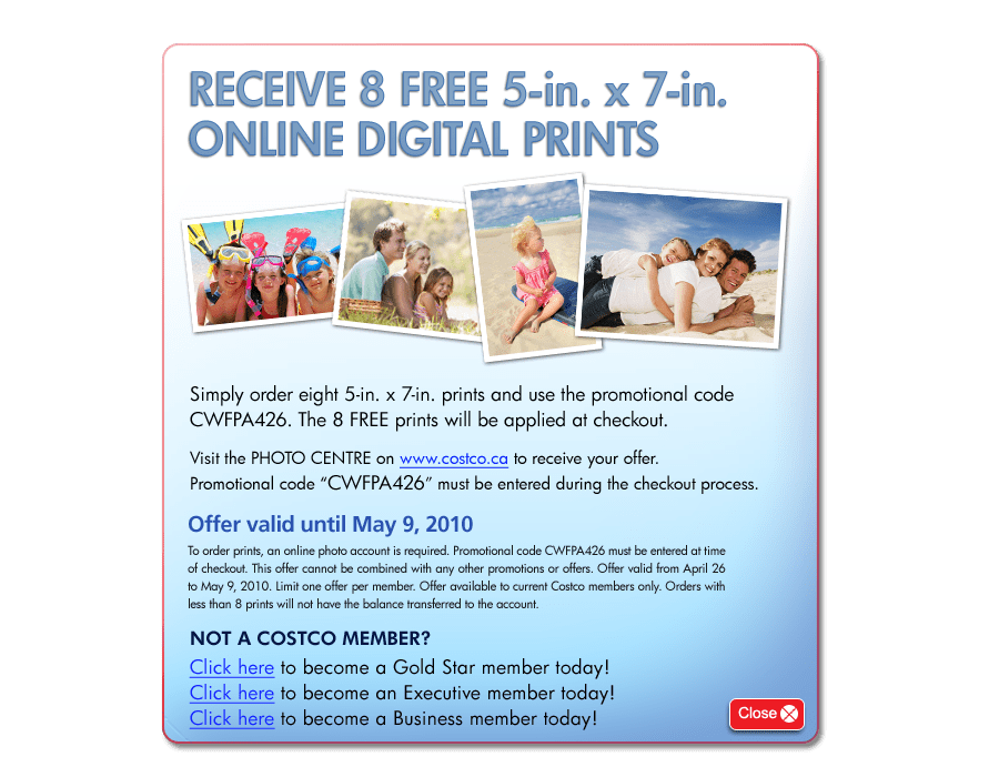 Canadian Freebies Receive 8 FREE 5 x7 Prints At Costco Canadian 