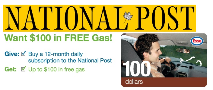 $100 Esso Gift Card with 1 year National Post subscription - Canadian ...