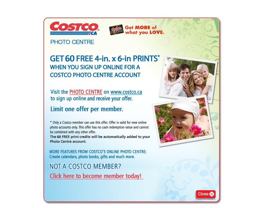 Costco Photo Centre 60 Free 4 x6 Prints For New Online Accounts 