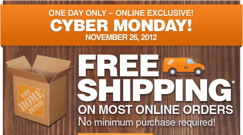 Home Depot Cyber Monday's Offer, Free Shipping On Online Orders ...