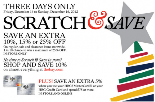 The Bay Scratch & Save Event: An Extra 10-25% off Plus Extra 5% off ...