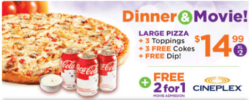 Pizza Pizza & Cineplex Deal: Free 2 For 1 Movie Ticket - Canadian ...