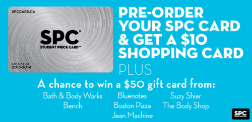 SPC Student Price Card: Pre-Order & Get A $10 Shopping Card - Canadian ...