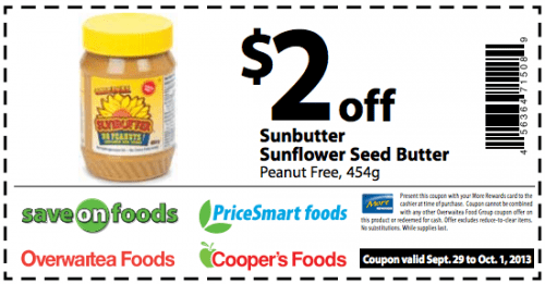 More Rewards Members Coupons: Save $2 on Sunbutter Sunflower Seed ...