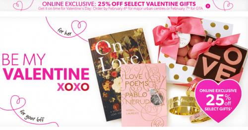Chapters Indigo Canada Valentine’s Day Gift Ideas: Save 25% Selected ...