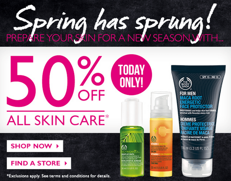 The Body Shop Canada Spring Flash Sale: Save 50% On All Skin Care Today ...