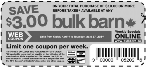 Bulk Barn Canada Easter Printable Coupons Offers Save 3 On Your Purchase Of 10 April 4 To 