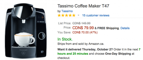 Amazon Canada Offers: Get 47% Off Tassimo Coffee Maker T47 - Canadian ...