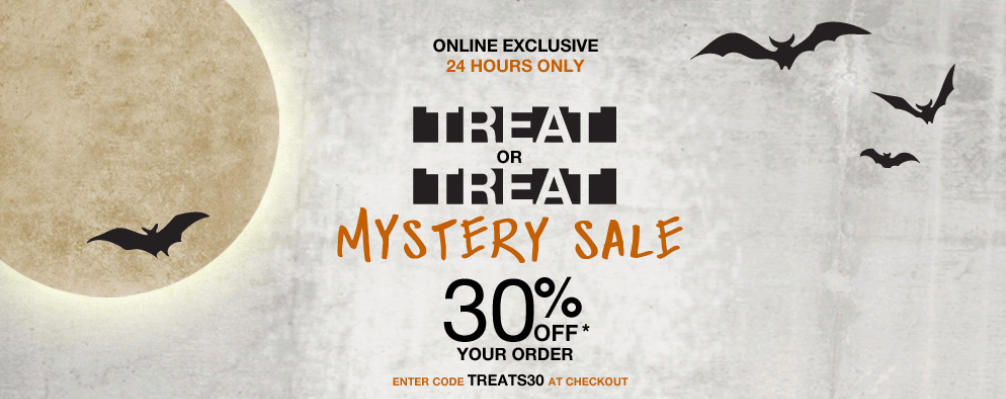 Garage Canada 24 Hours Halloween Trick or Treat Mystery Sale: Save 15% ...