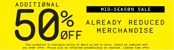 Take an Additional 50% Off all Sale Items at Bench Canada - Canadian ...