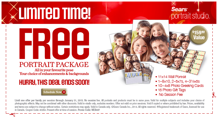 Sears Canada Coupon Offer: Sears Portrait Studio is Giving Away a FREE ...