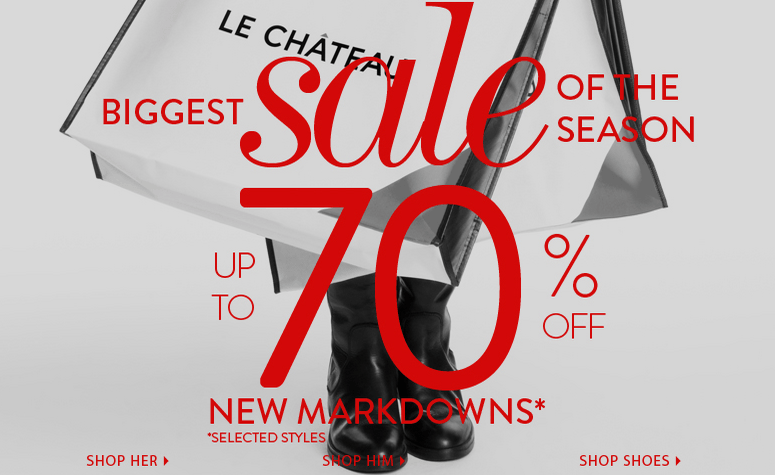 Le Château Canada Online Sale: Save Up to 70% Off Select Merchandise ...