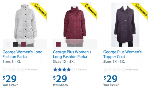 Walmart Canada Clearance Deals: George Women's Long Fashion Parka for ...