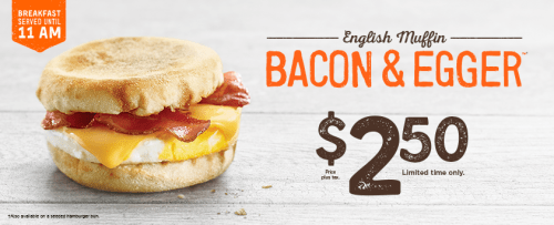 A&W Canada Deal: English Muffin Bacon & Egger for only $2.50 ...