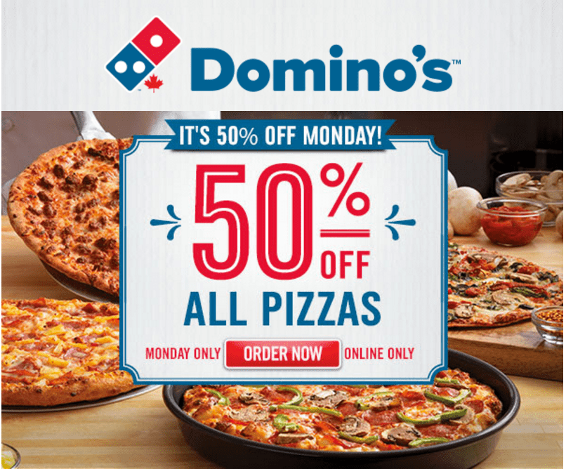 Domino s Pizza Canada Coupon Code Save 50 Off All Pizzas And Breads Domino s Pizza Canada Coupon Code Save 50 Off All Pizzas And Breads