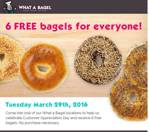 What A Bagel Canada Customer Appreciation Day: 6 FREE Bagels for ...