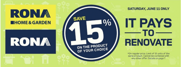 Rona Canada Offers: Save 15% On The Product Of Your Choice, Today ...