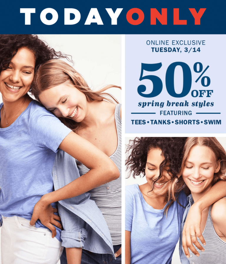 Old Navy Canada Sale: Today Only Save 50% Off Spring Break Styles ...