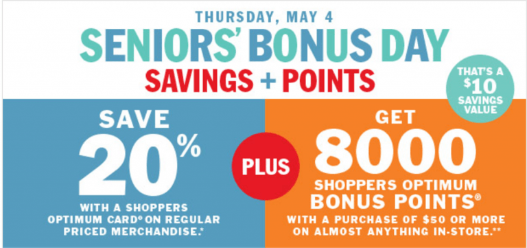Shoppers Drug Mart Canada Seniors Bonus Day Offers: Save 20% + Get 8000 ...