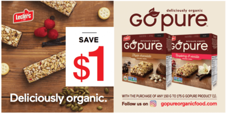 Leclerc Canada Coupons: Save $1.00 Off Organic Go Pure Bars! - Canadian ...