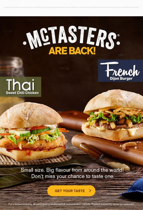 McDonald’s Canada McTasters are Back! - Canadian Freebies, Coupons ...
