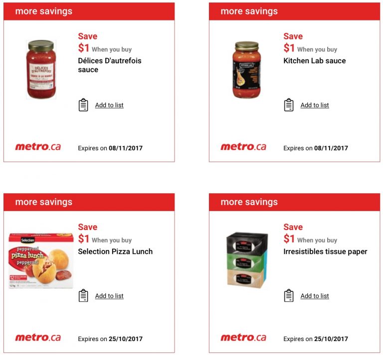 Metro Quebec Canada Exclusive Printable Coupons, October 19 - 25 ...