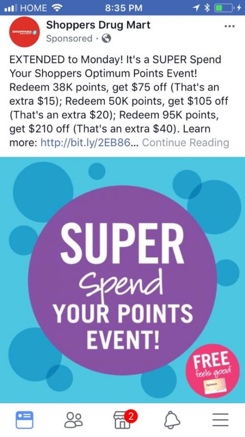 Shoppers Drug Mart Canada Super Spend You Points Event Extended To ...