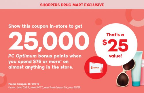 Shoppers Drug Mart Canada PC Optimum Offers: 25,000 Points When You ...