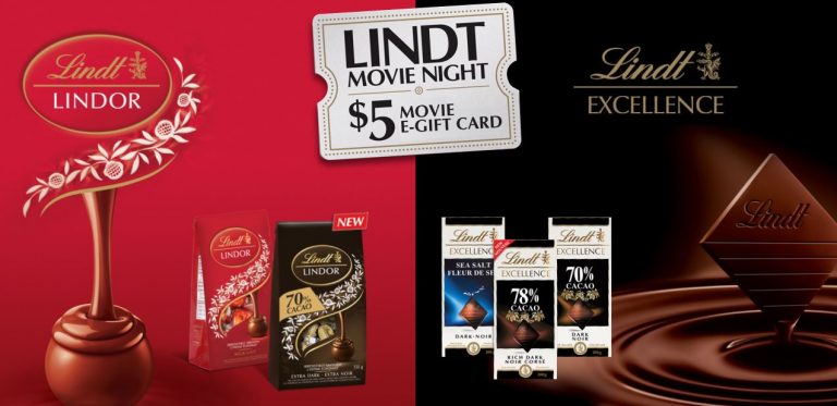 Lindt Canada: Get A $5 Movie E-Gift Card When You Purchase Two Products ...