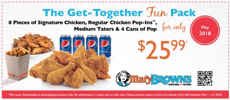 Mary Brown's Chicken & Taters Canada May Coupons: Get 8 Pieces of ...
