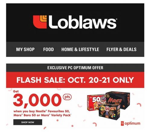 Loblaws Canada Flash Offer: Get 3000 PC Optimum Points When You ...