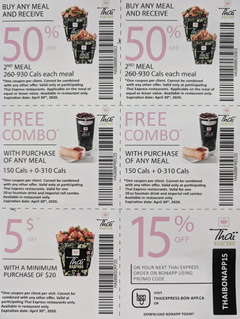 Thai Express Canada Coupons: Buy Any Meal, Get Second 50% off + More ...