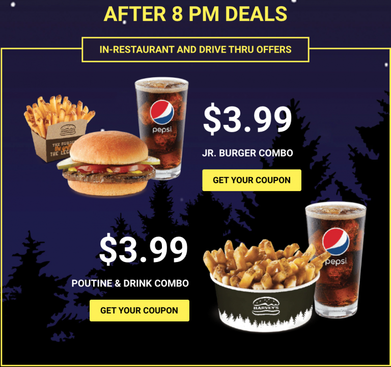 Harvey's Canada Late Night Coupons: Get Poutine + Drink Combo or Jr ...