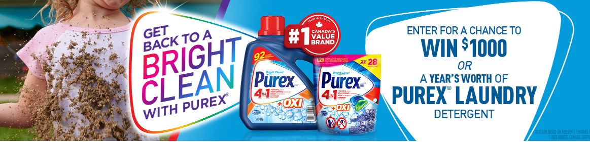 Purex Canada Contests: Enter To Win $1000 Or A Year's Worth Of Laundry ...