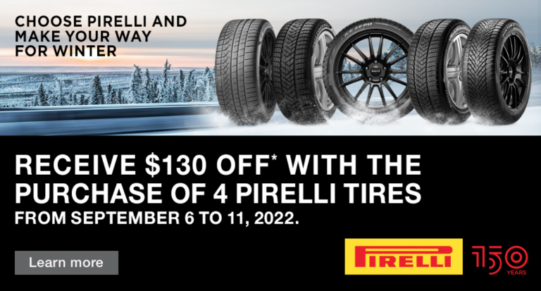 Costco Canada Tire Deals: Save $130 off with the Purchase of 4 Pirelli ...