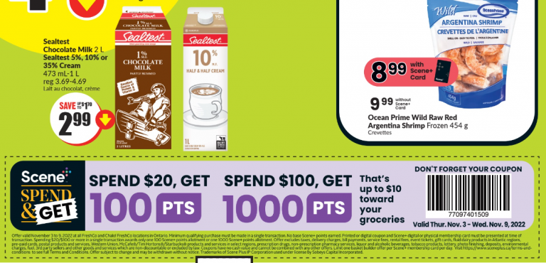 Freshco Ontario: Get 1,000 Scene+ Points When You Spend $100 November ...