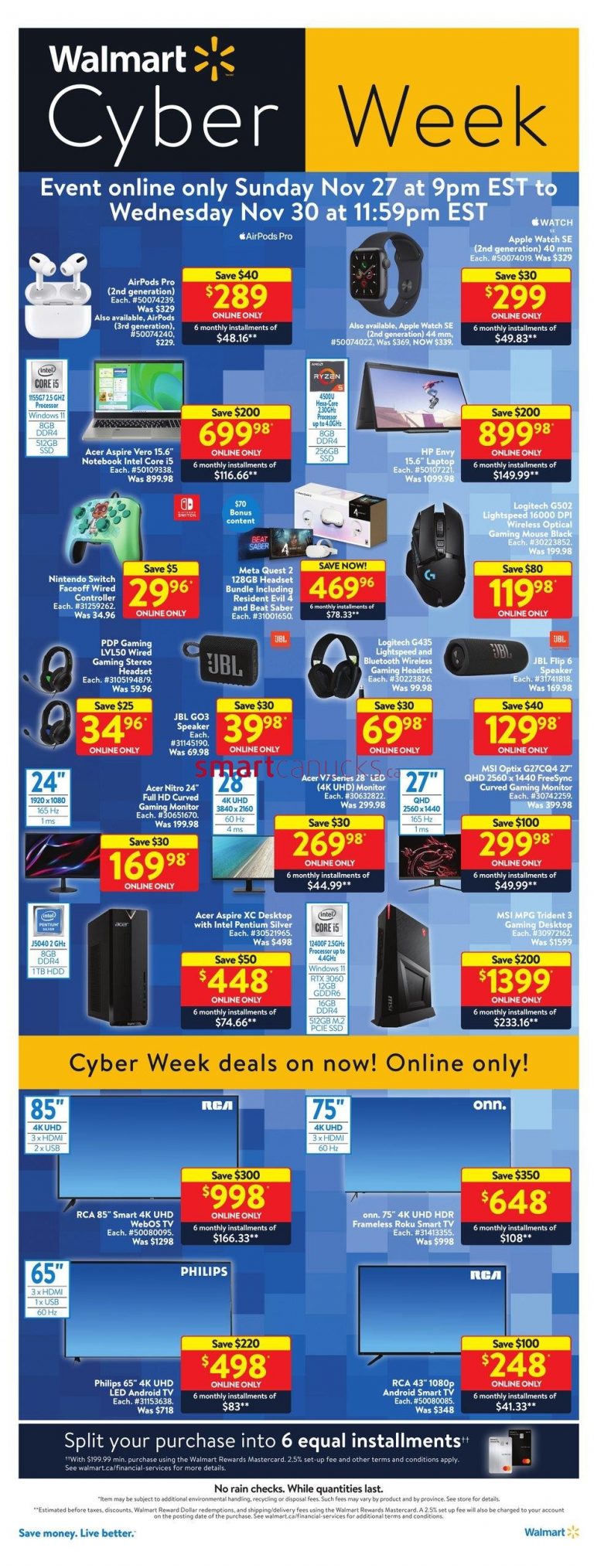 Walmart Canada Cyber Week Flyer November 27th - 30th - Canadian ...