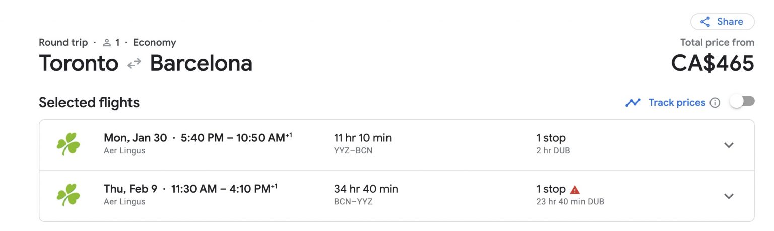 Toronto to Barcelona, Spain on Aer Lingus Roundtrip $466 - Canadian ...