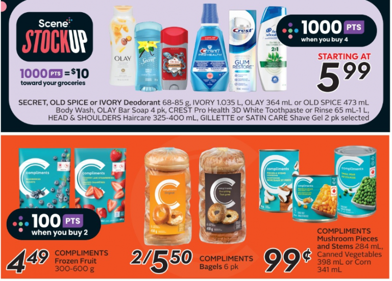 Sobeys Ontario: Get 1000 Scene Points When You Buy 4 Select P&G ...