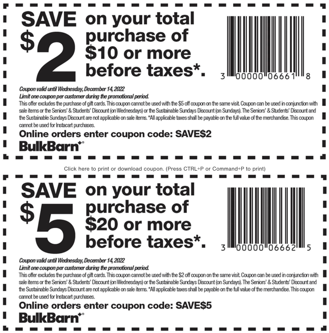 Bulk Barn Coupons Save 2 On 10 Or 5 On 20 Canadian Freebies Bulk Barn Coupons Save 2 On 10 Or 5 On 20 Canadian Freebies