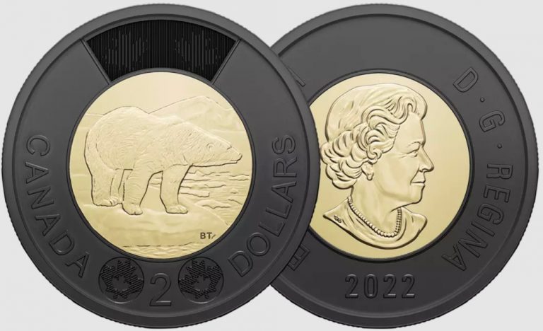 New $2 Toonie Coin with Black Ring Honouring Queen Elizabeth II at ...