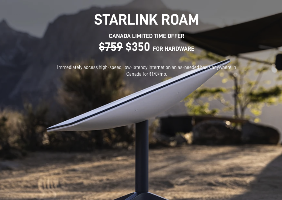Starlink Canada Sale: Save $409 OFF Starlink & Starlink Roam - Canadian ...