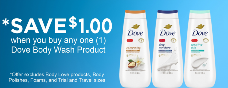 Dove Canada Coupons: Save $1 on any Dove Body Wash - Canadian Freebies ...