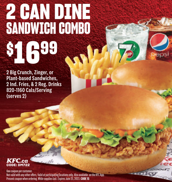 KFC Canada New Coupons: Sandwich Combo for $8.99 + More Coupons ...
