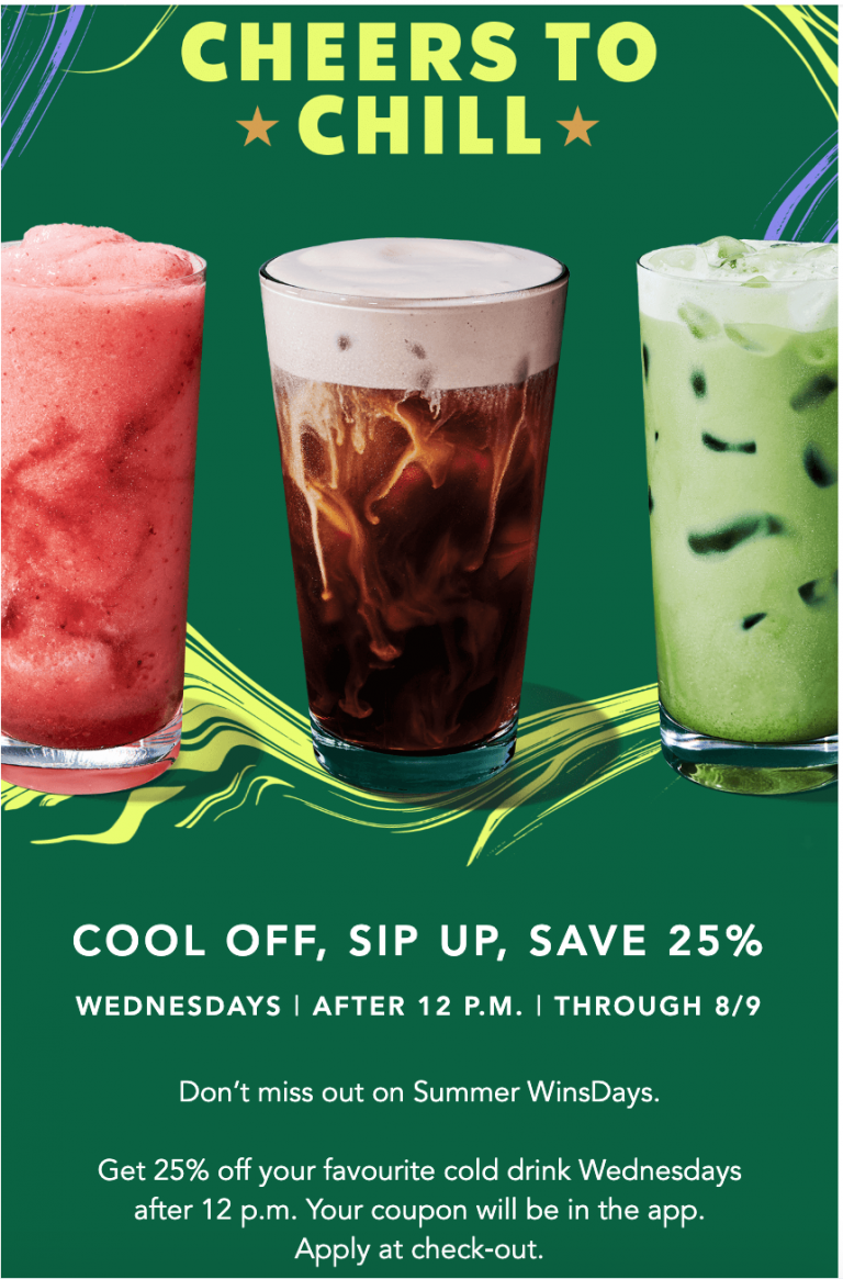 Starbucks Canada Offers: Enjoy 25% off your Favourite Cold Drink ...