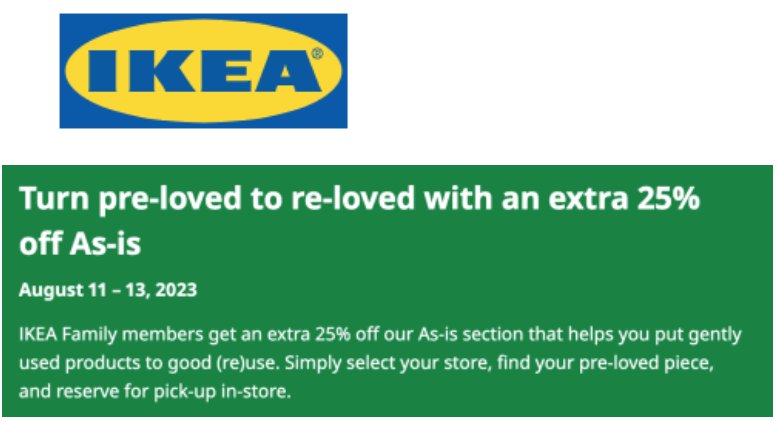 IKEA Canada Family Members Offers: Save an Extra 25% off IKEA As-Is ...