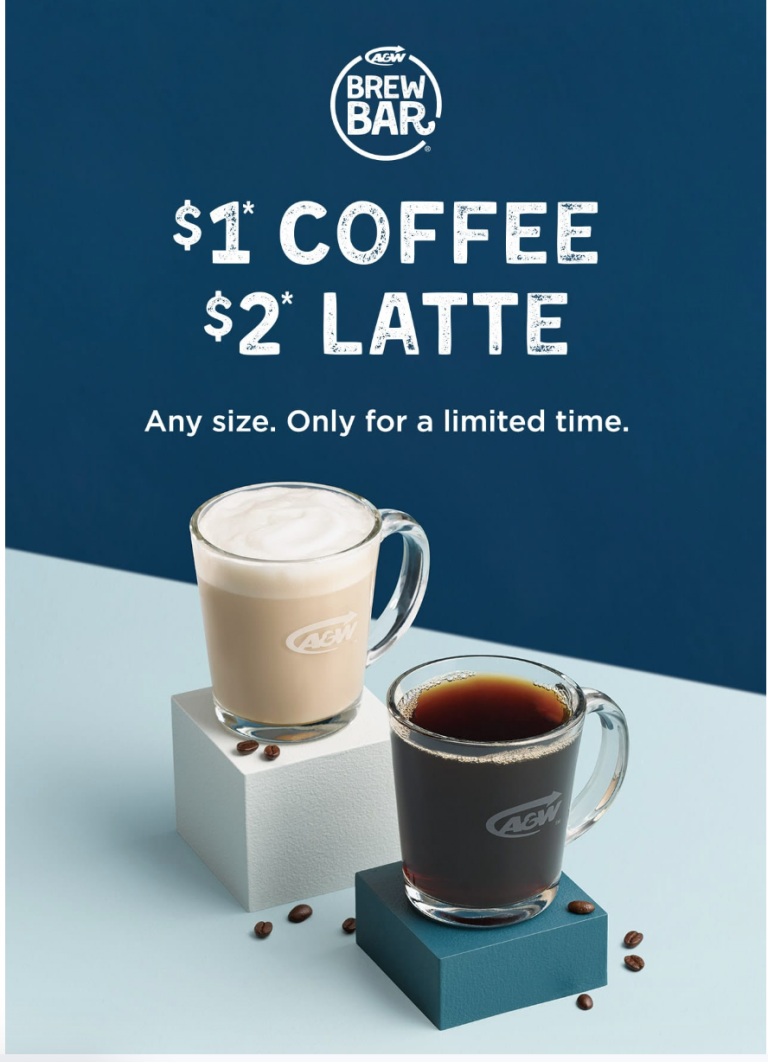 A&W Canada Offers: Enjoy $1 Coffee & $2 Latte, Any Size - Canadian ...
