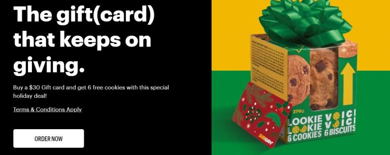 Subway Canada: Buy a $30 Gift Card and Get 6 Free Cookies - Canadian ...